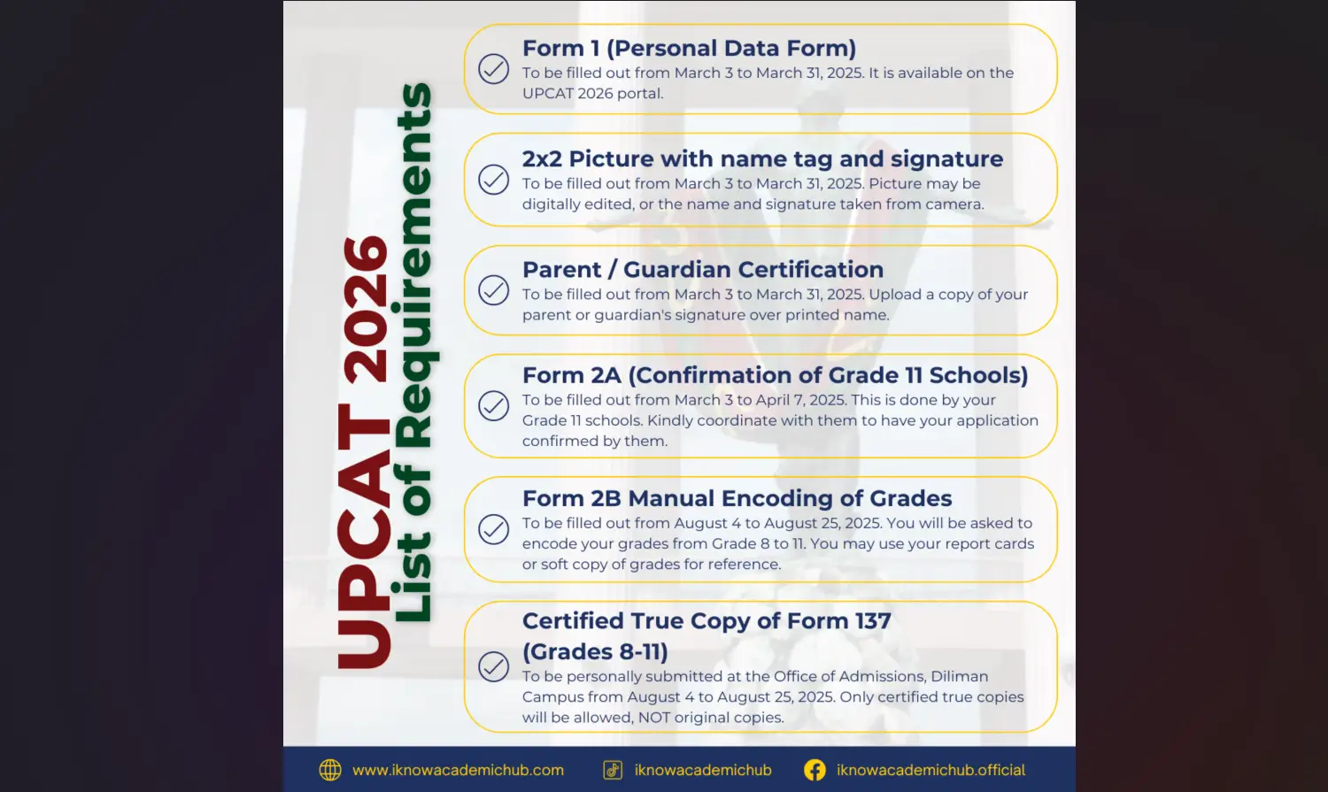 UPCAT 2026 Application Requirements - iKnow Academic Hub
